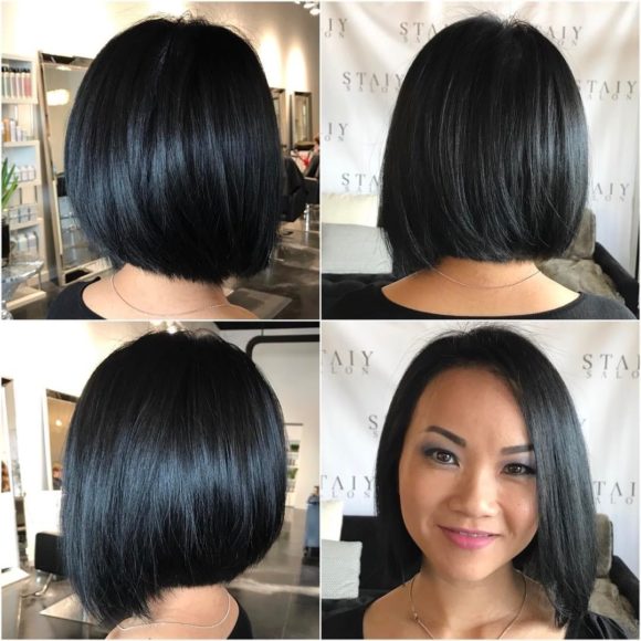 Black Sleek Bob with Slight Angle - The Latest Hairstyles for Men and ...