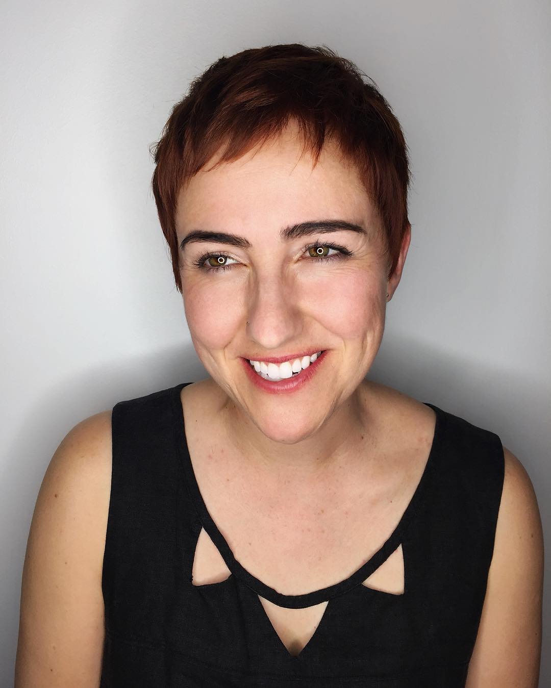 Short Copper Crop Top Pixie with Baby Fringe Bangs - The Latest ...